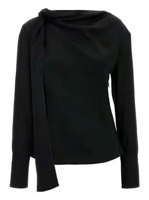 Givenchy Draped Bow Detail Blouse - Black