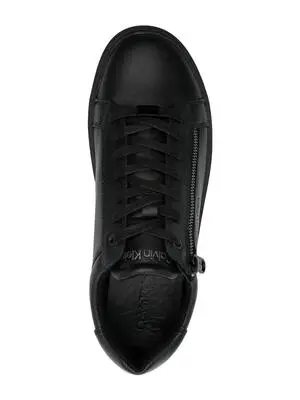 Calvin Klein Debossed Leather Sneakers - Black
