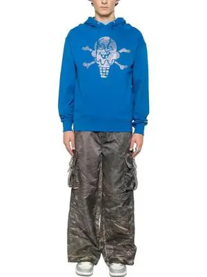 ICECREAM Rhinestone Cones & Bones Popover Hoodie - Blue