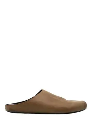 UMA WANG Square-toe Leather Slippers - Green