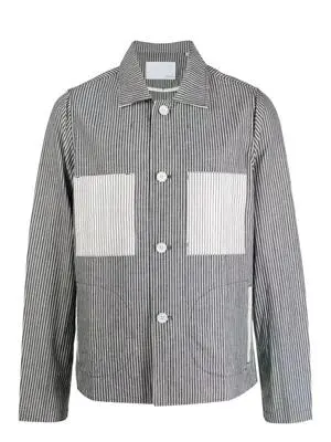 PRIVATE STOCK LABS The Musashi Striped Shirt Jacket - Blue