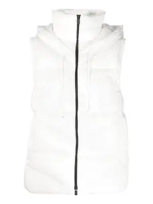 Pinko Padded Detachable-hood Waistcoat - White