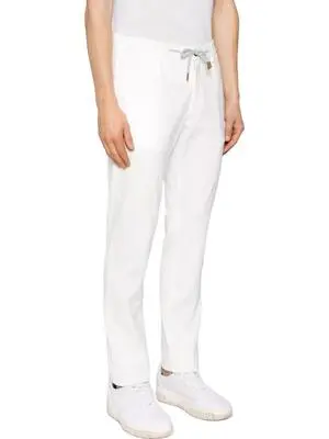 Eleventy Tapered Drawstring Trousers - White