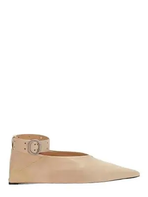 JIL SANDER Calf Leather Ballerina Shoes - Neutrals