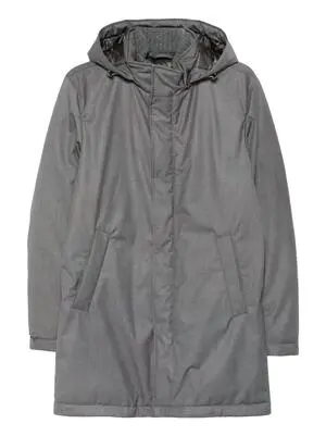 Herno Long Hooded Down-feather Filled Jacket - Grey
