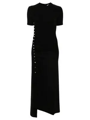 Rabanne Pleated Asymmetrical Hem Dress - Black