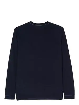 MOORER Fine-Knit Cotton Jumper With Stripe Trim