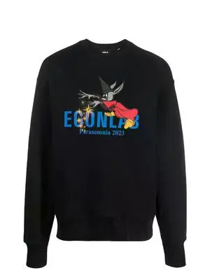 EGONLAB Logo-Print Cotton Sweatshirt Black