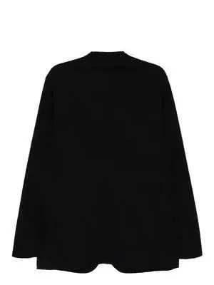 Attachment Cotton Double-face Collarless Jacket - Black