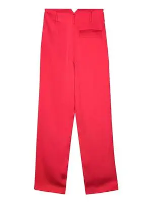 GENNY Straight-leg Satin Trousers - Red