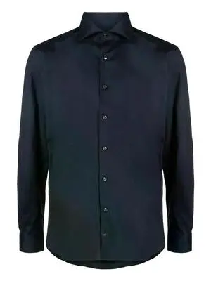 FAY Long-sleeved Cotton Shirt - Blue