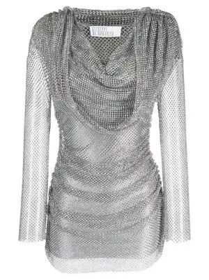 GIUSEPPE DI MORABITO Giuseppe Di Morabito Crystal-Embellished Mesh Minidress