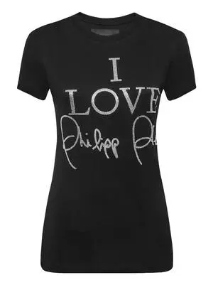 Philipp Plein Embellished Cotton T-shirt - Black