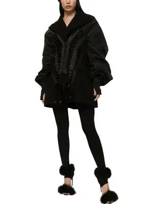Dolce & Gabbana Lace-up Bomber Jacket - Black