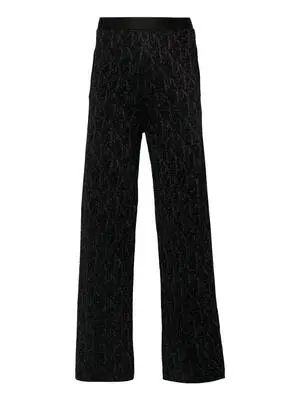 Palm Angels Monogram Jacquard Knit Trousers - Black