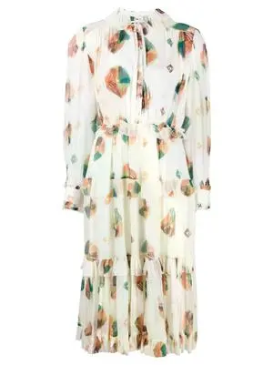 Ulla Johnson Ulla Johnson Reina Chiffon Midi Dress Neutrals