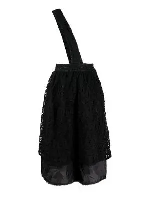 Comme Des Garçons High-waisted Floral Lace Skirt - Black