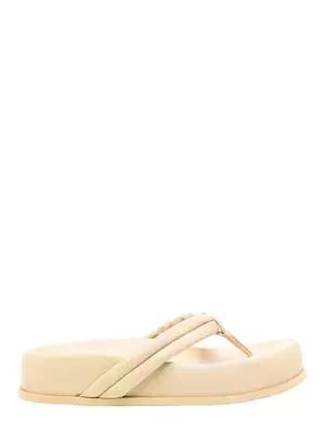 GIABORGHINI Frederique Leather Flatform Sandals - Neutrals