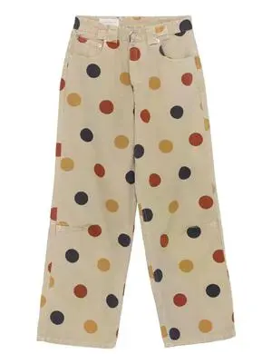 JORDANLUCA JORDANLUCA Polka Dot Straight Leg Jeans