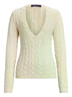 Ralph Lauren Cable Knit Silk Jumper - White