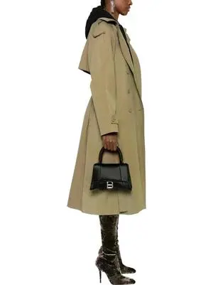 Balenciaga Hourglass Small Satin Tote Bag - Black