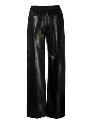 TOM FORD Logo-waistband Leather Trousers - Black