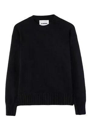 JIL SANDER Crew Neck Cashmere Jumper - Black
