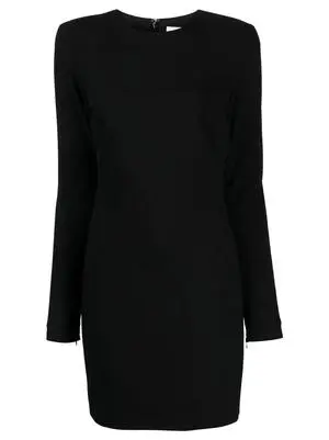 Victoria Beckham Crepe Virgin Wool Blend Minidress - Black