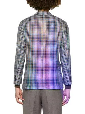SARTORIO NAPOLI Plaid-check Single-breasted Blazer - Grey