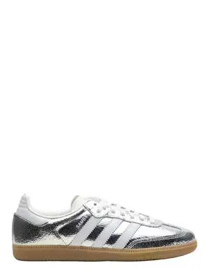 Adidas Adidas Samba Metallic Silver Lace-Up Sneakers Silver