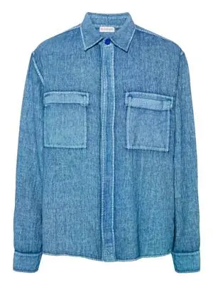Burberry Long-sleeve Linen Shirt - Blue