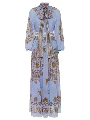La DoubleJ Athena Silk Maxi Dress - Blue