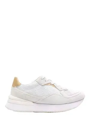 Tommy Hilfiger Monogram-embossed Leather Sneakers - White