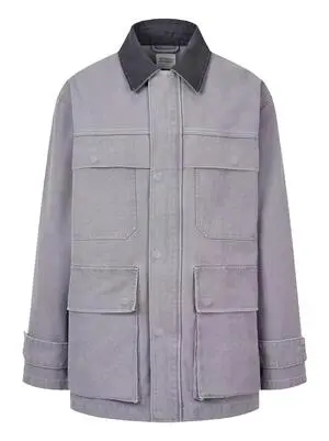 STUDIO TOMBOY Cotton Utility Jacket With Drawstring Waist - Blue