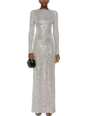ATU BODY COUTURE Sequined Maxi Dress - Silver
