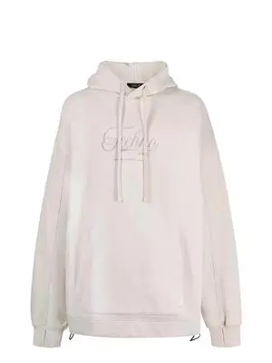 FIVE CM Terry Embroidered Cotton Hoodie - Neutrals