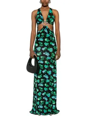 Coperni Coperni C-Logo Printed Maxi Dress Black