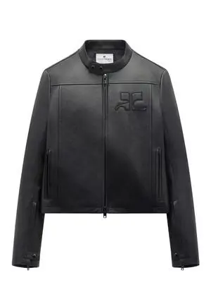 COURREGES Lambskin Biker Jacket - Black