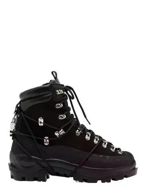HELIOT EMIL Leather Lace-up Hiking Boots - Black