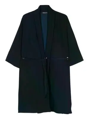 DRHOPE Crepe Belted Coat - Blue