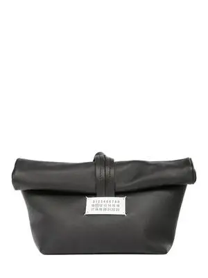 MAISON MARGIELA Calf Leather Paper Clutch Bag - Black