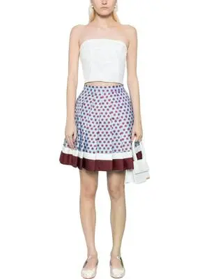 MACGRAW Calligraphy Strapless Embroidered Top - Neutrals