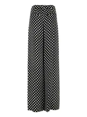 SAINT LAURENT Saint Laurent Polka Dot Tailored Silk Trousers