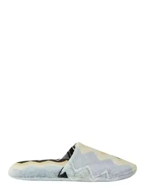 Missoni Giacomo Cotton Slippers With Signature Zigzag Motif Blue