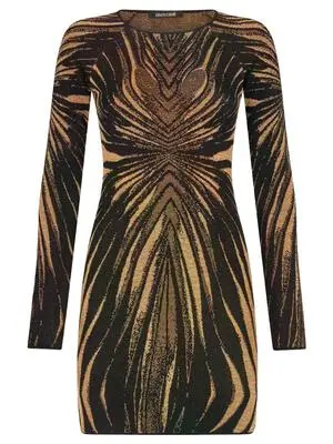 Roberto Cavalli Graphic Print Mini Dress - Black