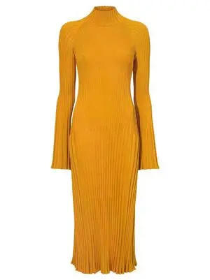 Proenza Schouler Ribbed Roll-neck Midi Dress - Orange