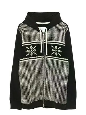 Junya Watanabe Intarsia-knit Hoodie - Black