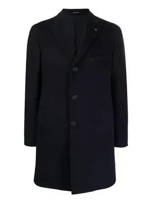 Tagliatore Single-breasted Virgin Wool-cashmere Blend Coat - Blue