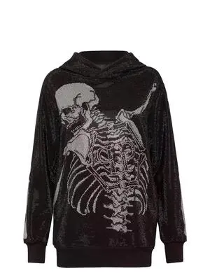 Philipp Plein Skeleton Embellished Hoodie - Black
