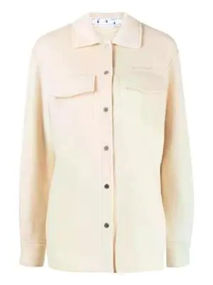 Off-White Embroidered-logo Shirt Jacket - Neutrals